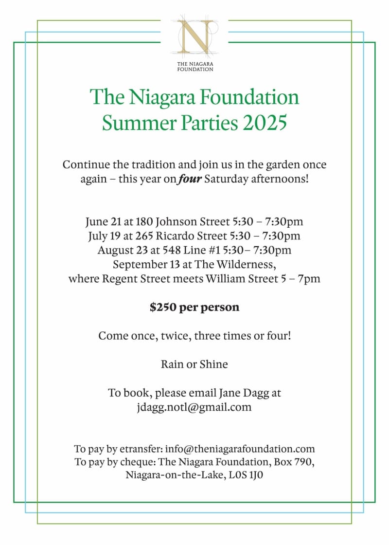 Summer Parties support our work - The Niagara Foundation